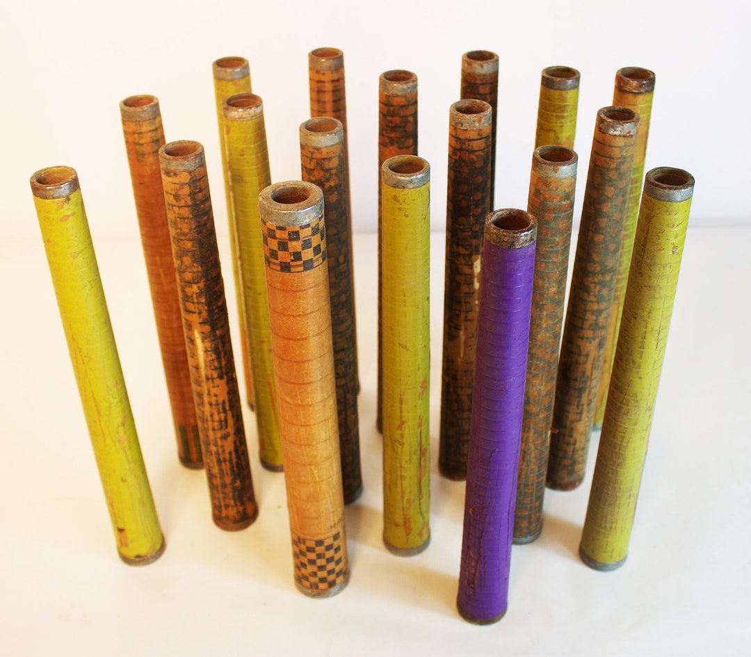 Group of 18 Vintage Paint Decorated Thread Bobbin Spools - Etsy