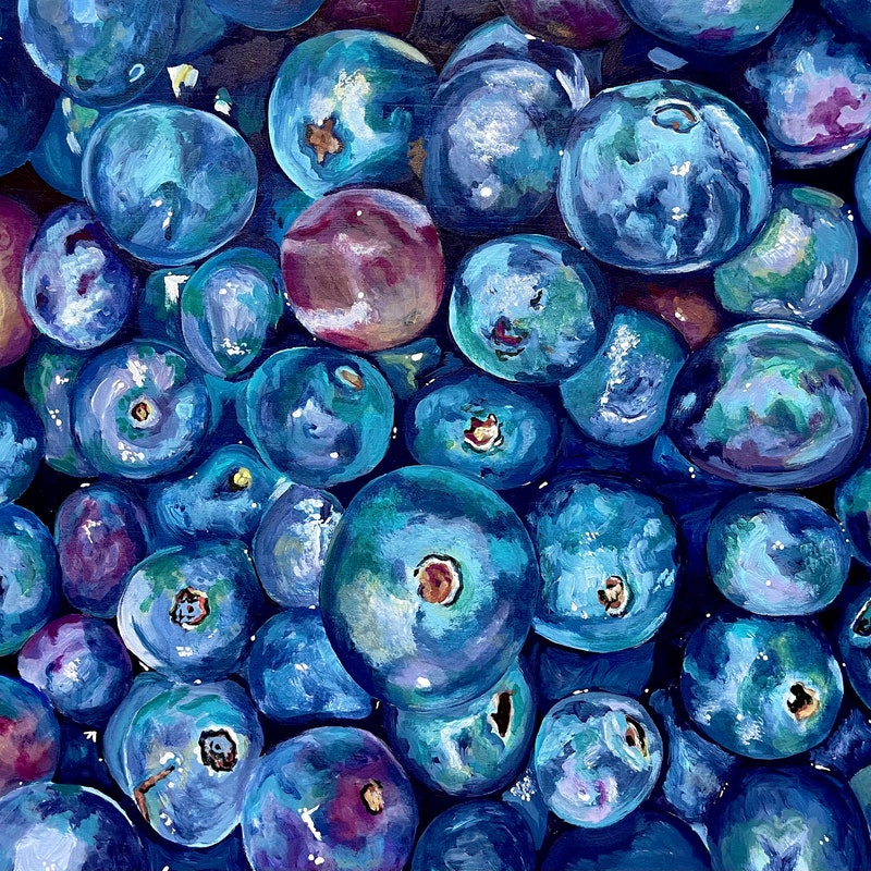 Blueberry Painting - Etsy