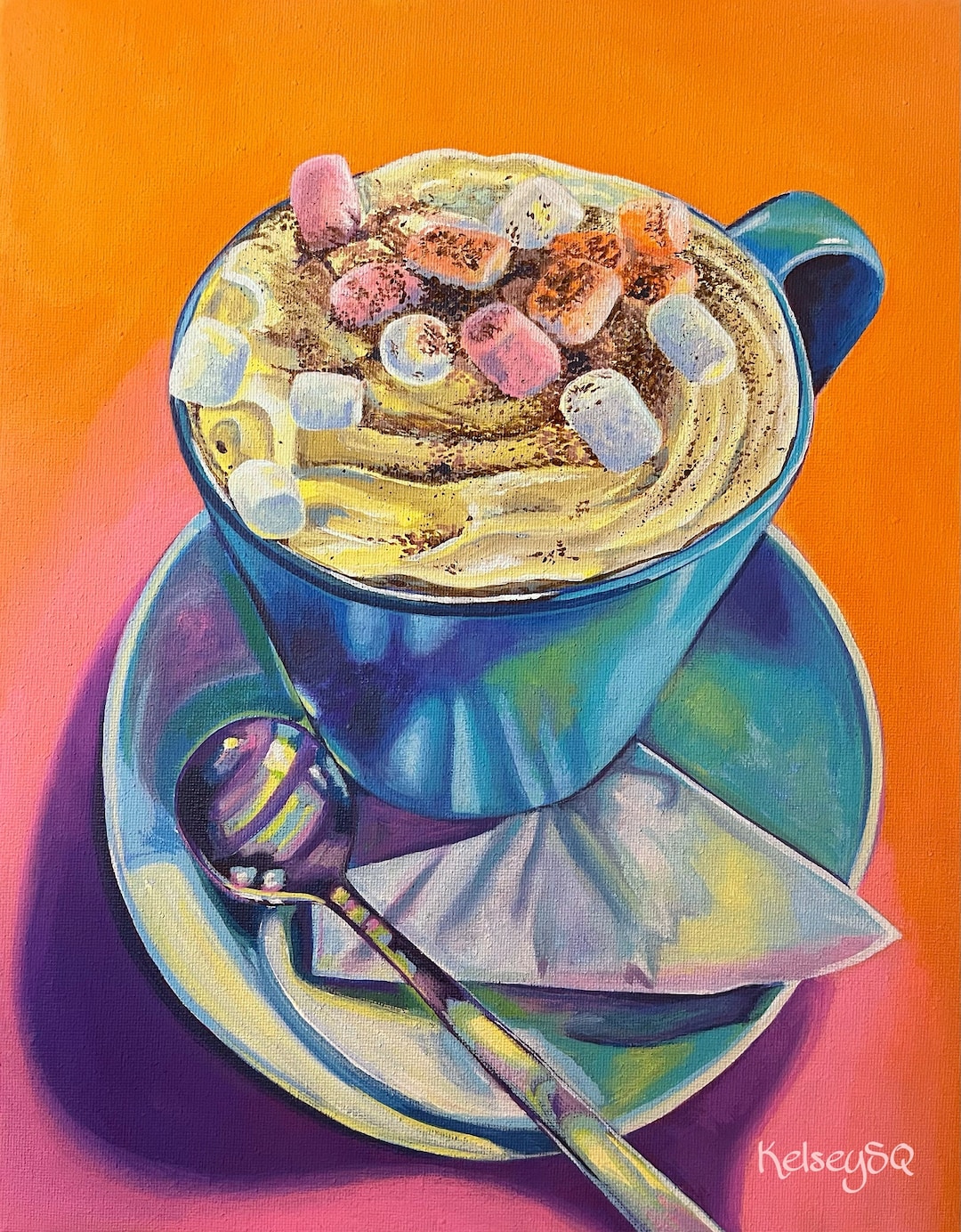 Hot Chocolate/latte Painting Art Print - Drink - Etsy