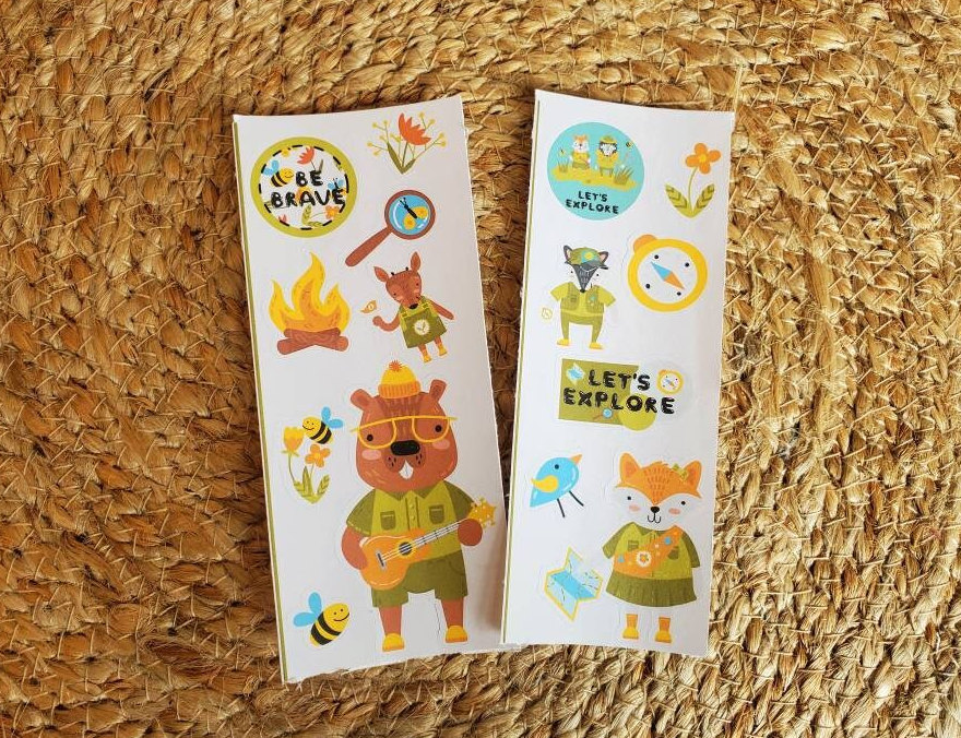Camp Scout Stickers Party Favors Animal Scouts Camping - Etsy