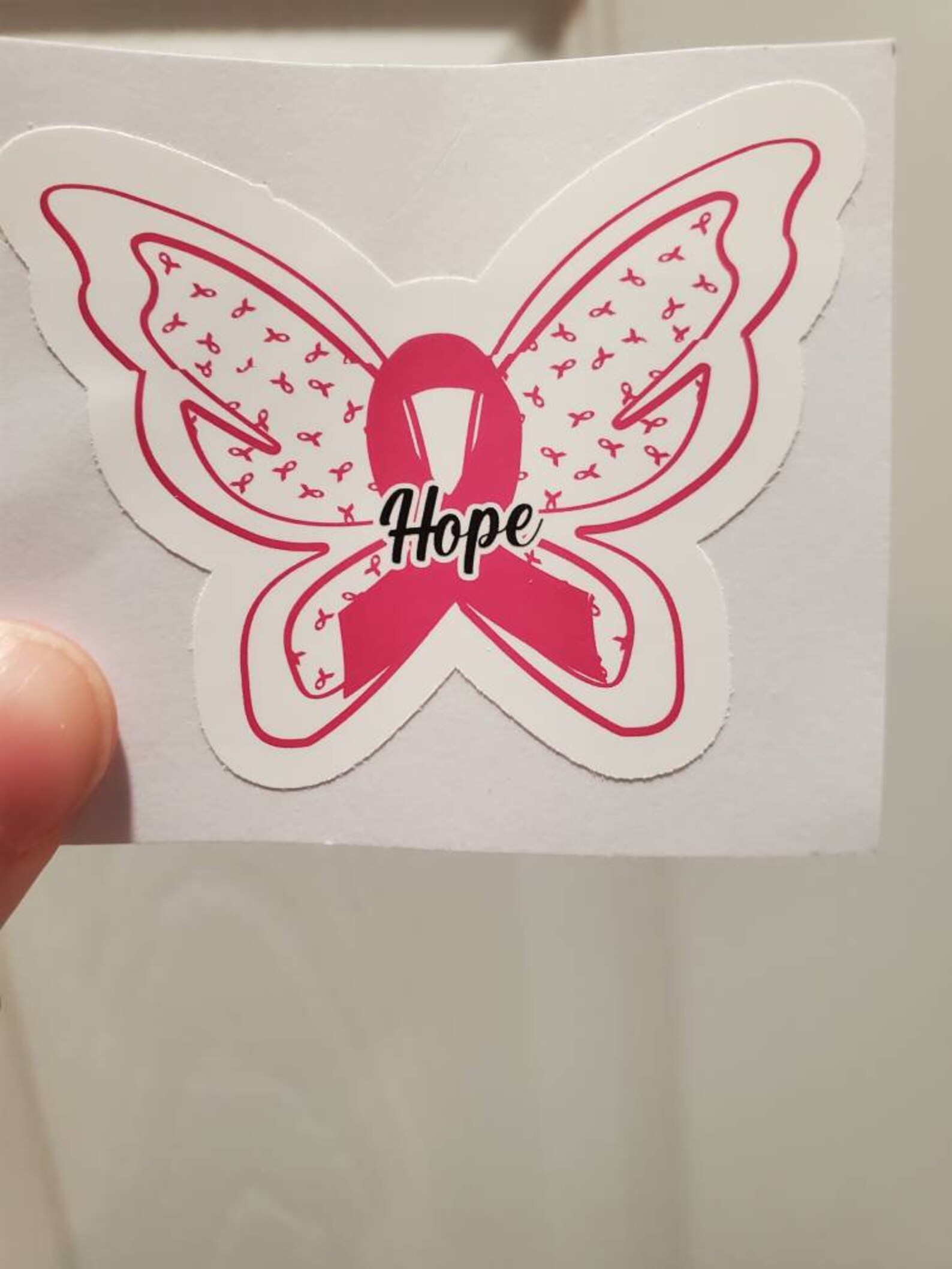Breast Cancer Ribbon Decal Pink Ribbon Hope Butterfly Vinyl - Etsy