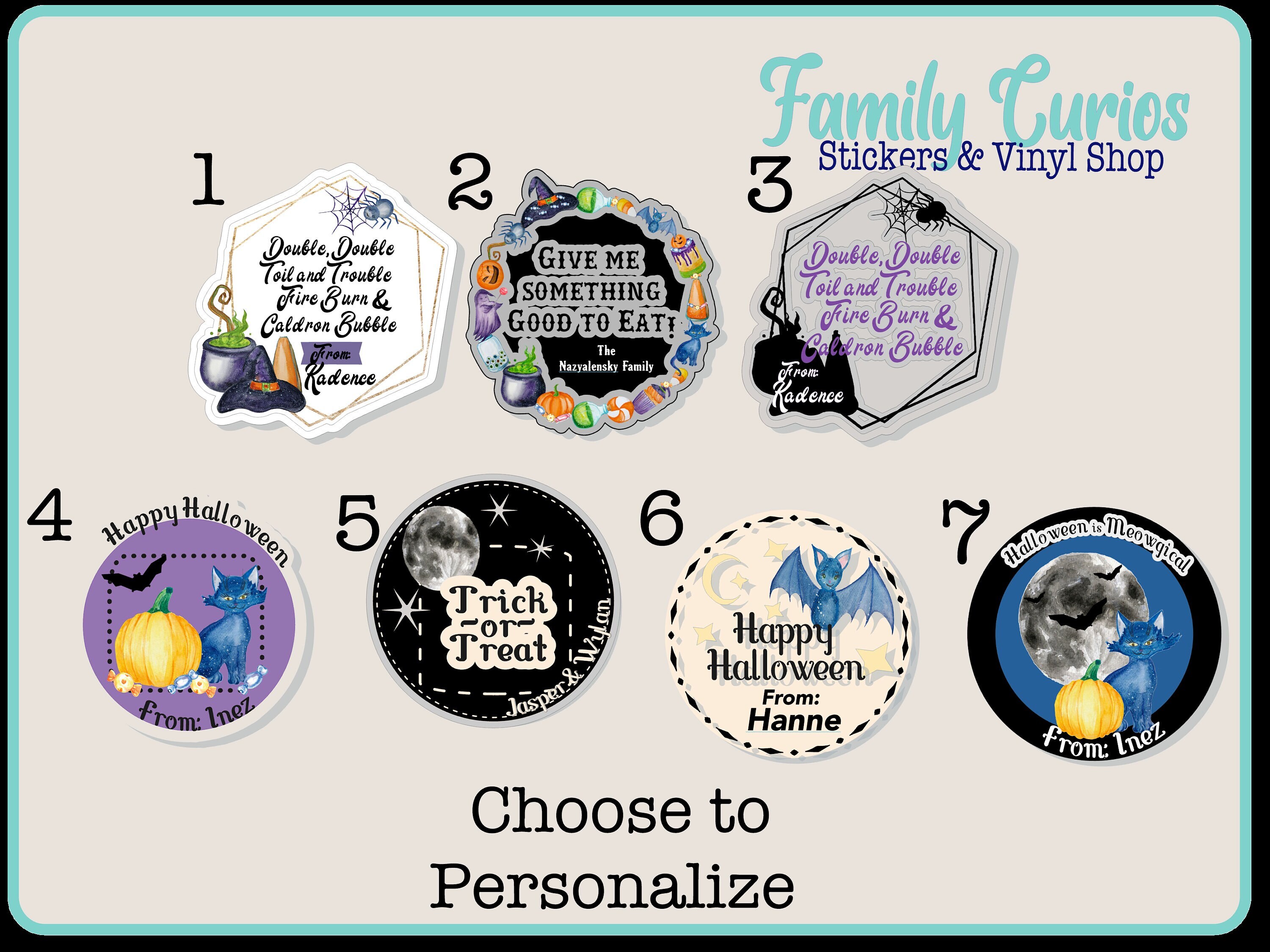 Halloween Stickers for Treat Bags Happy Halloween Labels - Etsy