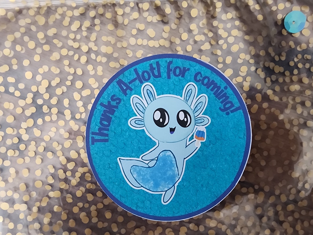 Personalized Blue Axolotl Birthday Party Favor Stickers - Etsy