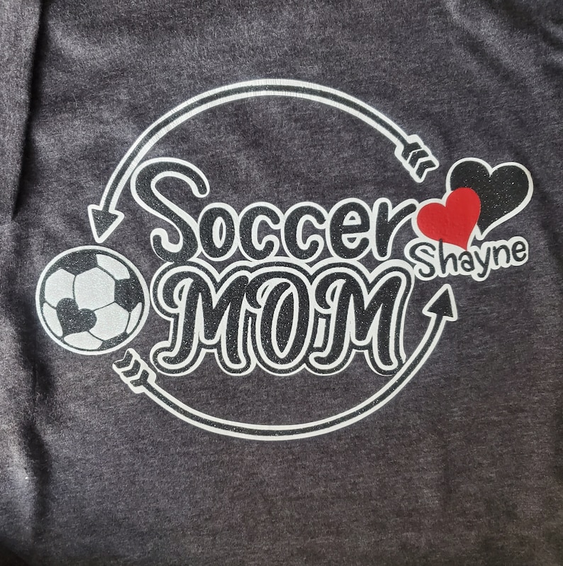 Personalized Soccer Mom HTV DIY Sticker, Iron on Name and Number Soccer ...