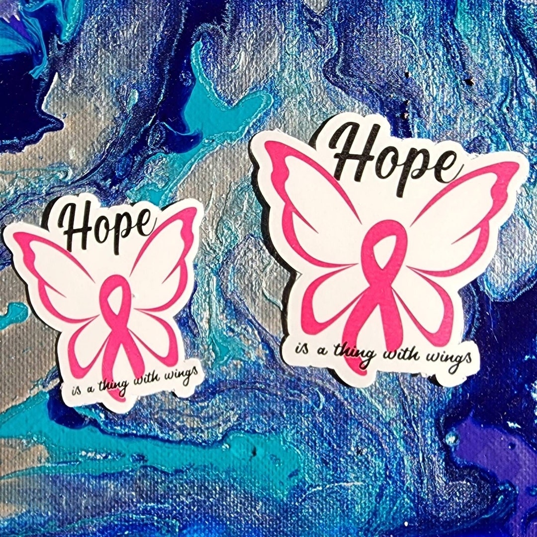 Breast Cancer Ribbon Decal, Pink Ribbon, Hope Butterfly Vinyl Sticker ...