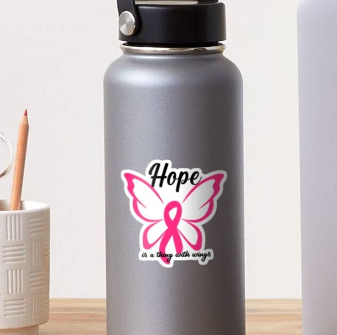 Breast Cancer Ribbon Decal Pink Ribbon Hope Butterfly Vinyl - Etsy