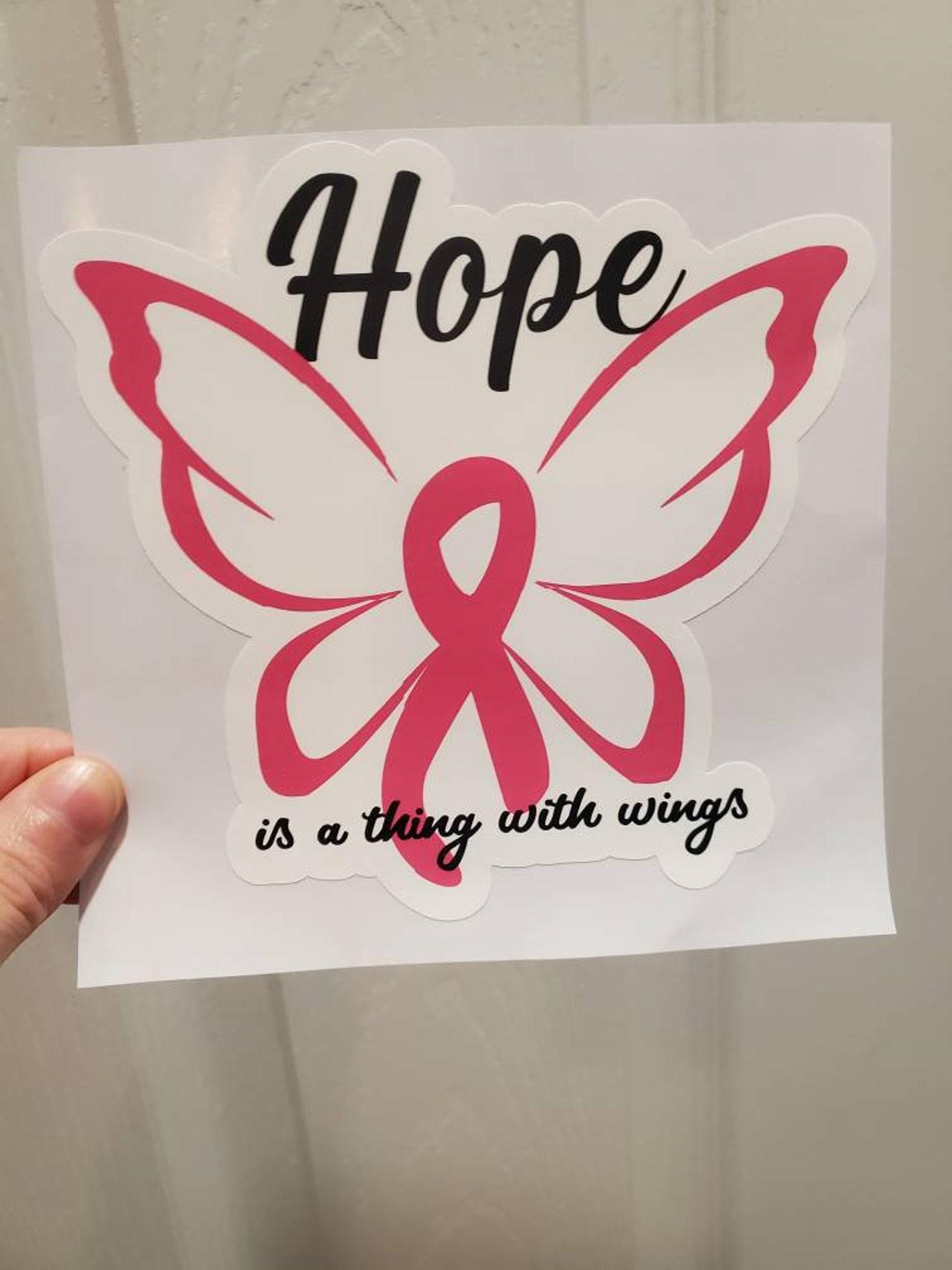 Breast Cancer Ribbon Decal Pink Ribbon Hope Butterfly Vinyl - Etsy