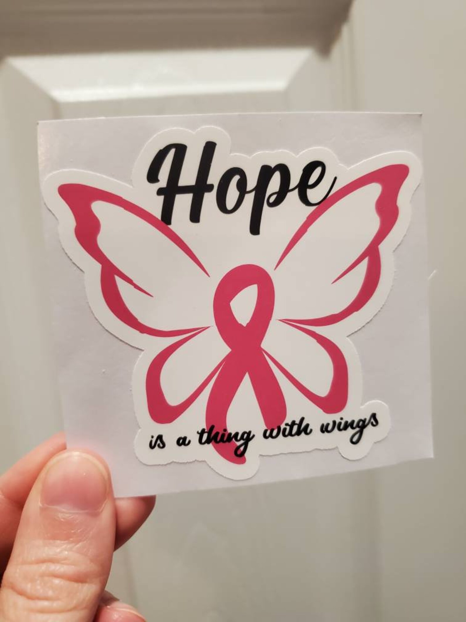 Breast Cancer Ribbon Decal Pink Ribbon Hope Butterfly Vinyl - Etsy