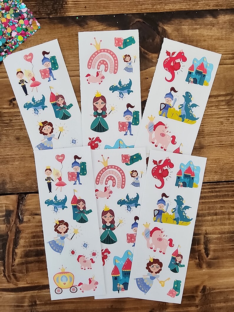 Bundled Princess Party Favor Stickers With Bags and Personalized Thank ...