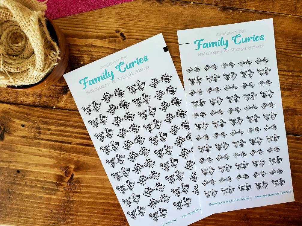 Race Day Planner Stickers, Flag Icons, 1" or Mini, Functional Sports ...