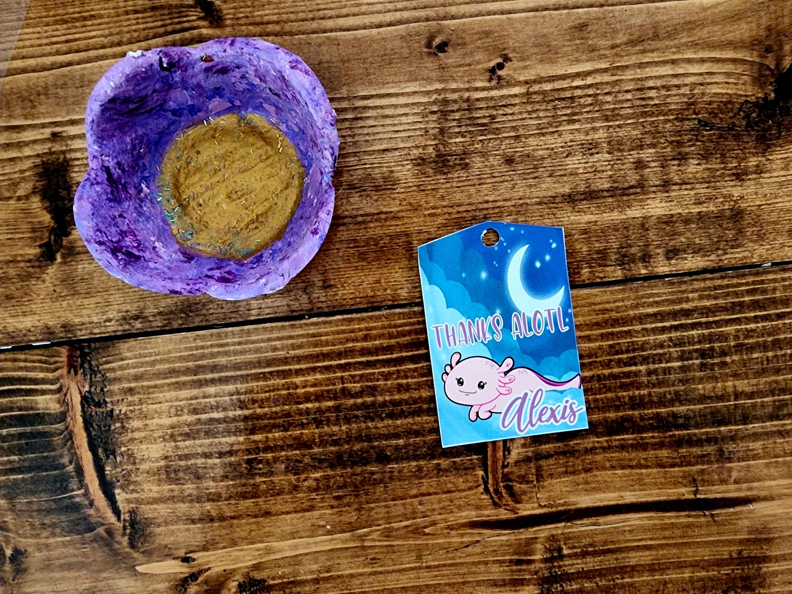 Personalized Axolotl Birthday Tag - Custom Party Favor Decor - "thanks ...