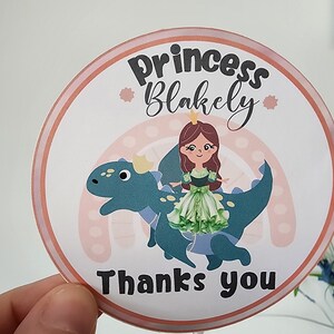 Bundled Princess Party Favor Stickers With Bags and Personalized Thank ...