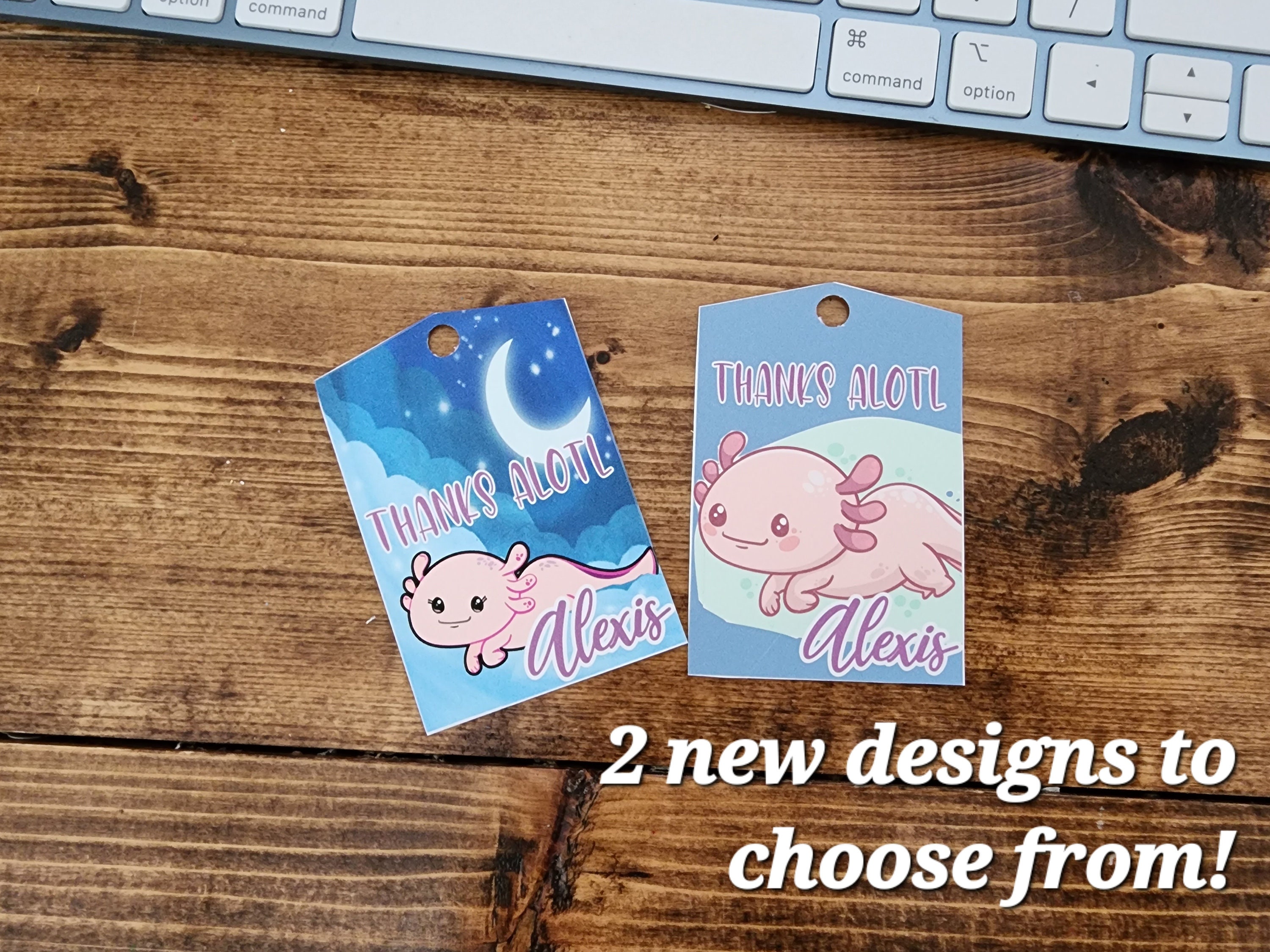 Axolotl Party Favor Sticker Tags Personalized Axolotl Thank - Etsy