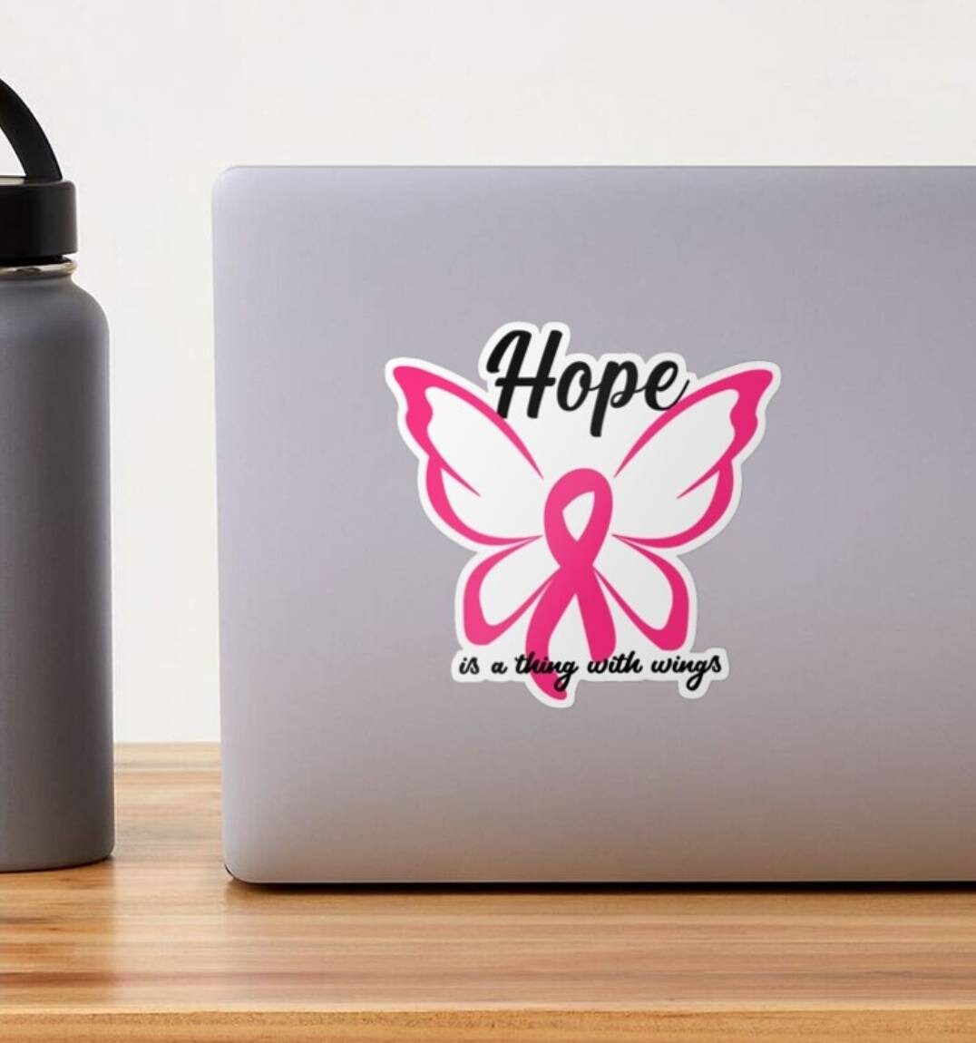 Breast Cancer Ribbon Decal Pink Ribbon Hope Butterfly Vinyl - Etsy