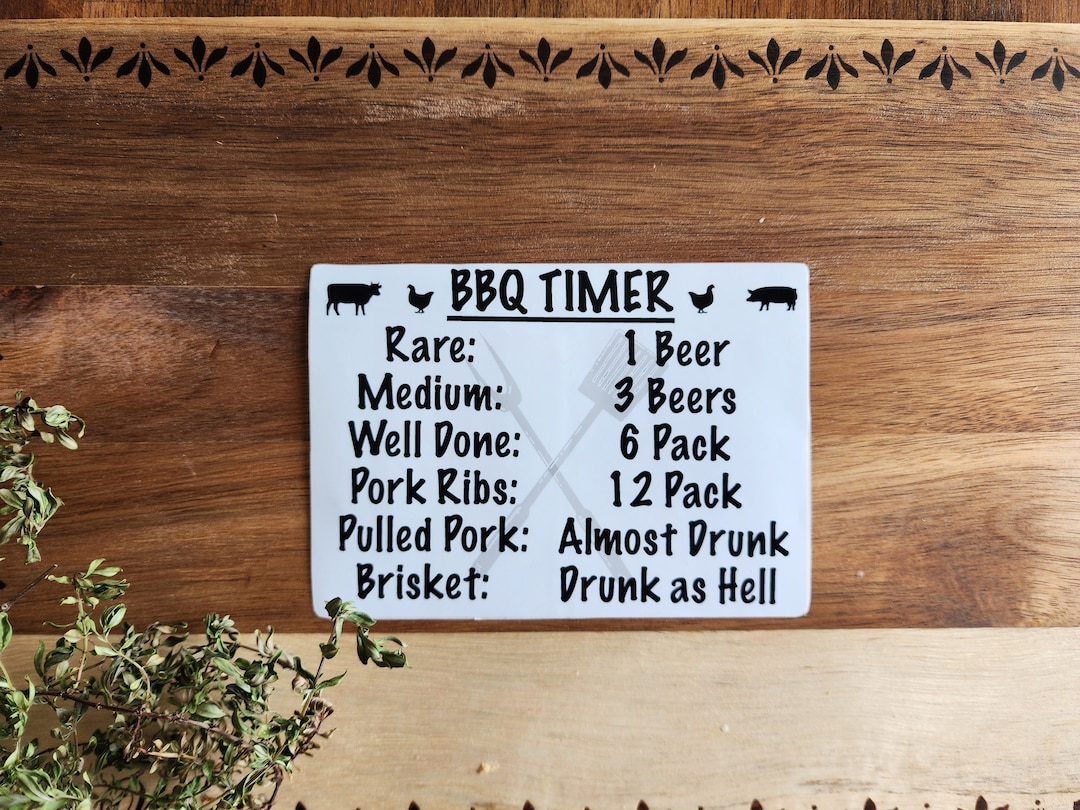 BBQ Timer for Dad, Personalized Barbecue Sticker Gift, Grill Enthusiast ...