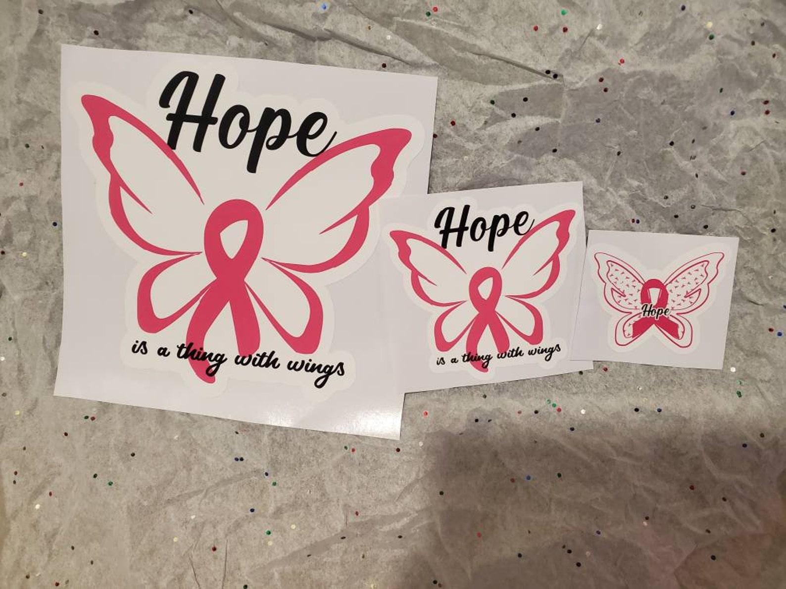 Breast Cancer Ribbon Decal Pink Ribbon Hope Butterfly Vinyl - Etsy