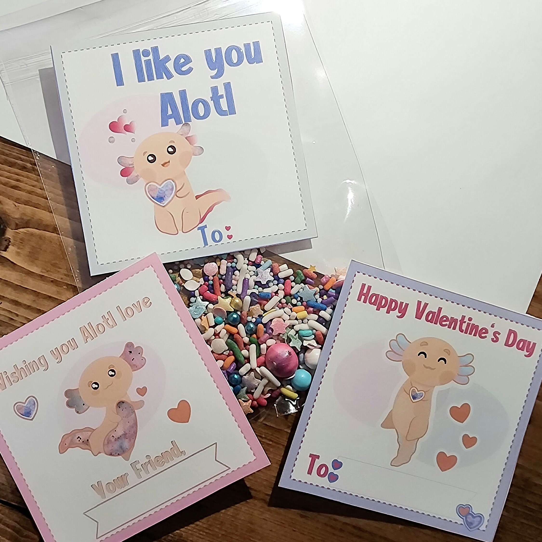 Printable Valentines Day Cards for Kids, Valentine Tags, Axolotl ...