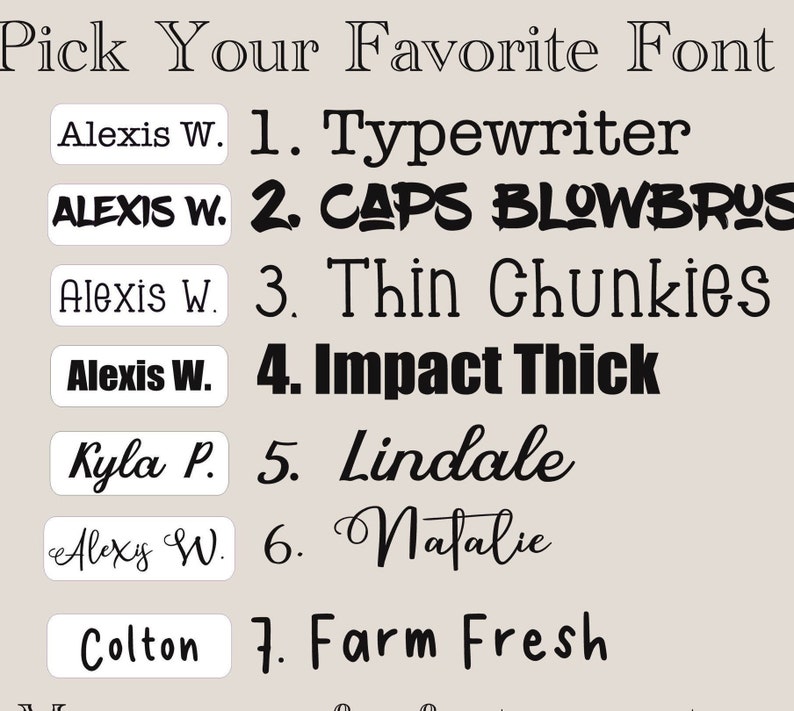 Variety Pack Kid's Name Labels for School, Daycare Labels, Personalized ...