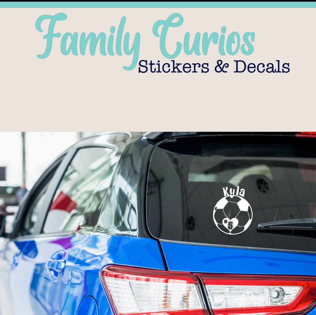 Custom Soccer Ball Decal With Name and Number, Team Soccer Decal ...