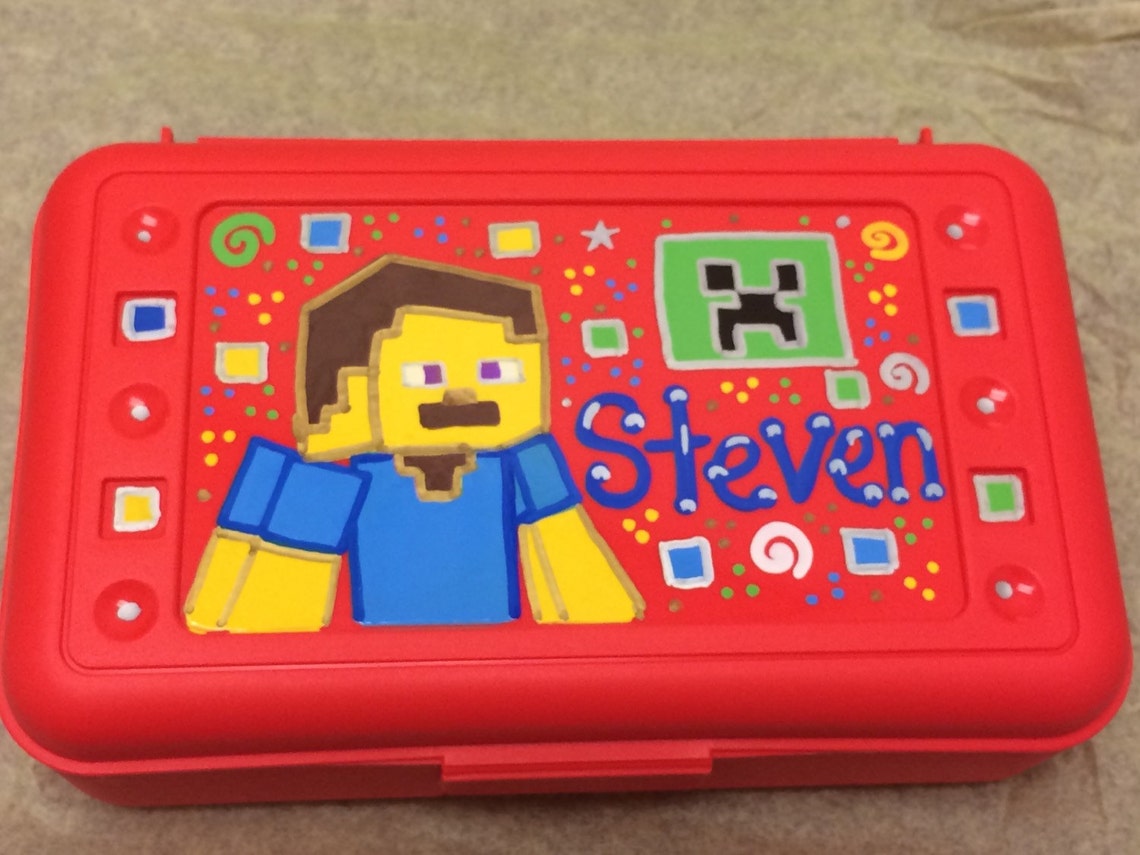 Minecraft Custom Personalized Pencil Crayon Art Box Creeper | Etsy