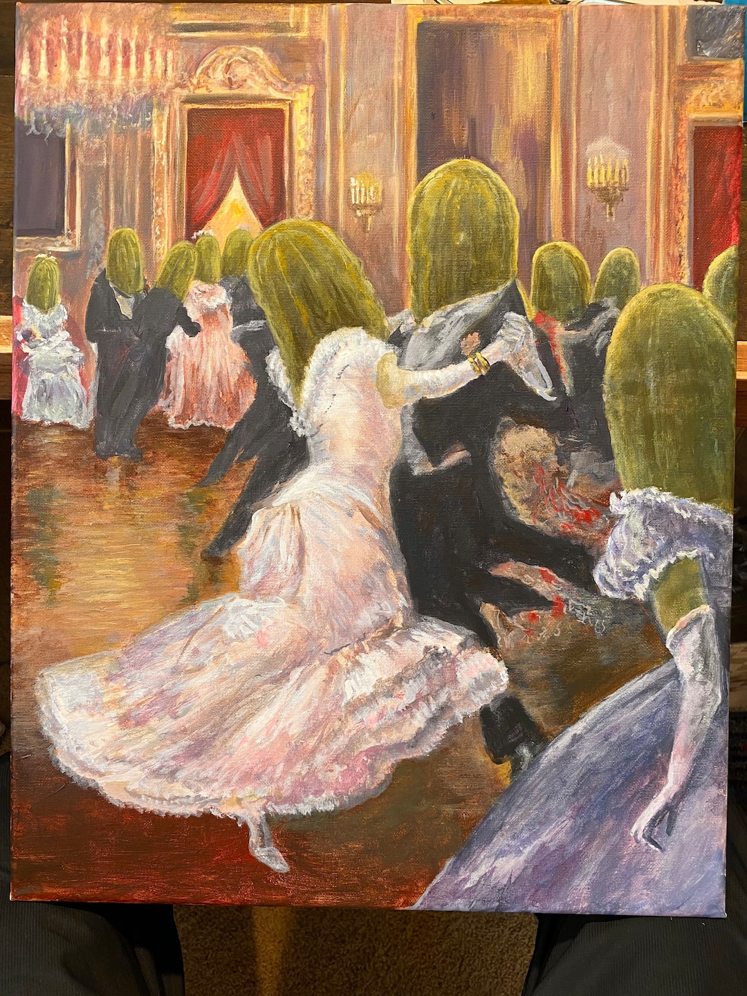 Pickle Ball Pickles Dancing in a Ballroom Impressionist Style. Artist ...