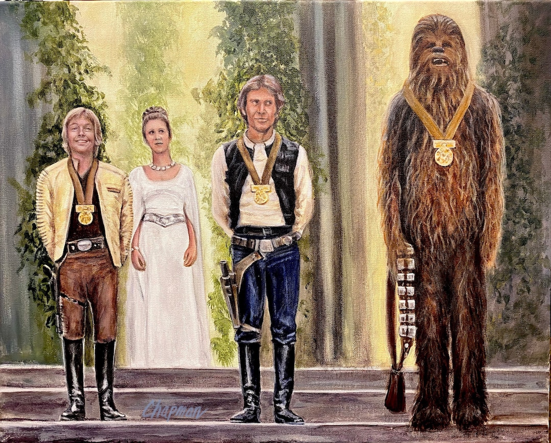 Chewbacca Getting a Medal at the Ceremony Star Wars 16 X 20 Original ...