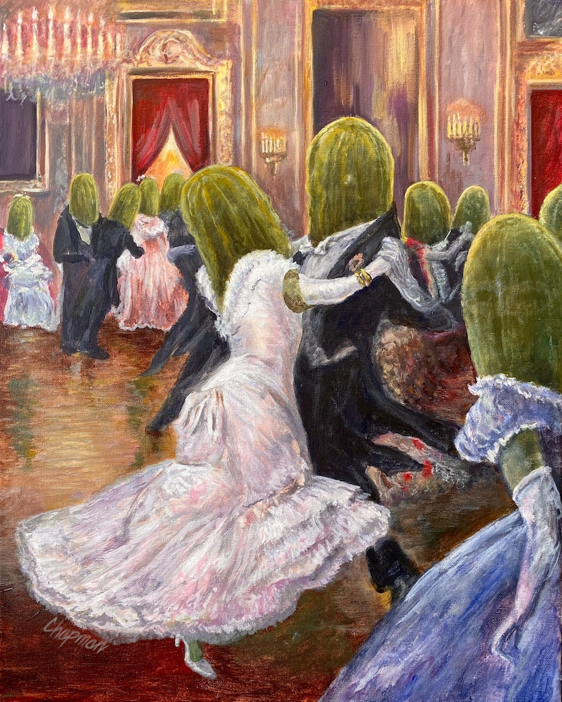 Pickle Ball Pickles Dancing in a Ballroom Impressionist Style - Etsy