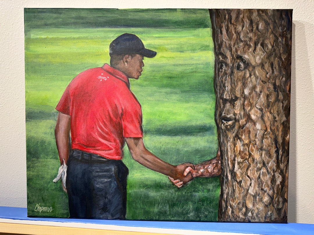 Tiger Woods Shakes Hands With a Tree - Etsy UK