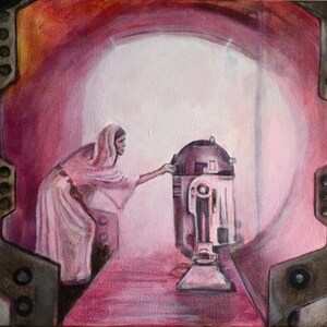 Princess Leia Records Message to Obiwan via R2-D2 10 X 20 X1.5 Original ...