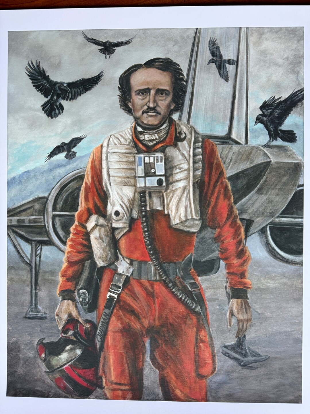 Edgar Allan Poe as Poe Dameron. Oscar Isaac Poe Artist Signed Print ...