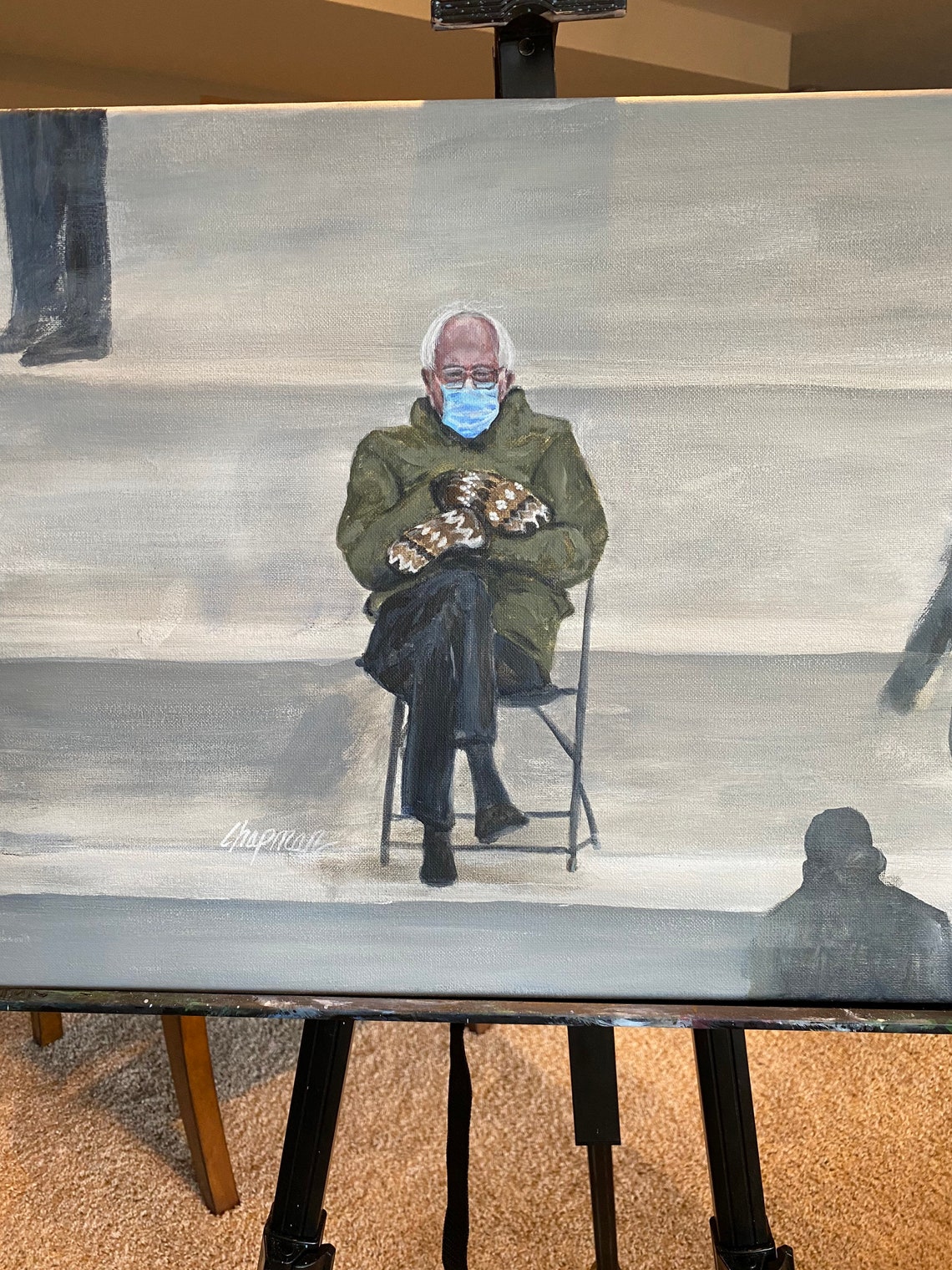 Bernie Sitting in a Chair With Mittens Artist Signed Print - Etsy