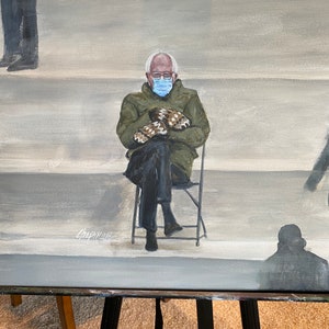 Bernie Sitting in a Chair With Mittens Artist Signed Print, Multiple ...