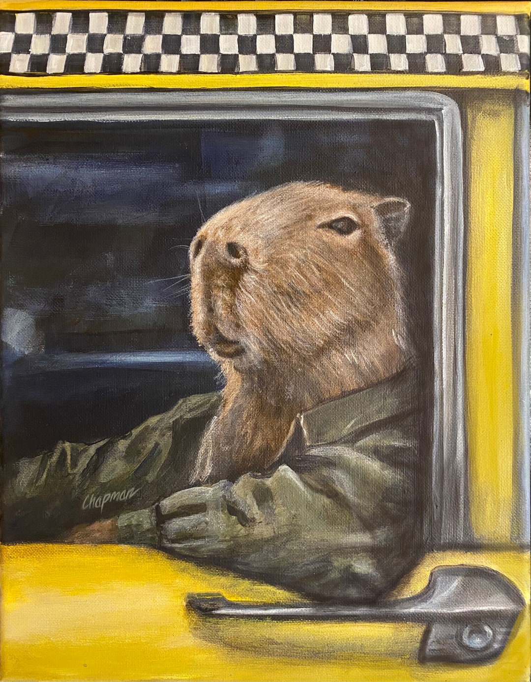 Cabby Bara. Capybara Driving at Checker Cab Taxi Driver Capybara ...