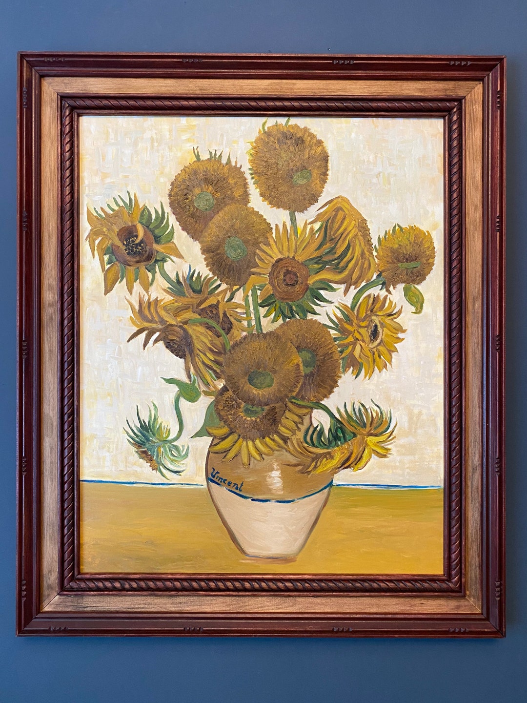 Van Gogh Sunflowers Replica Painting and Frame - Etsy