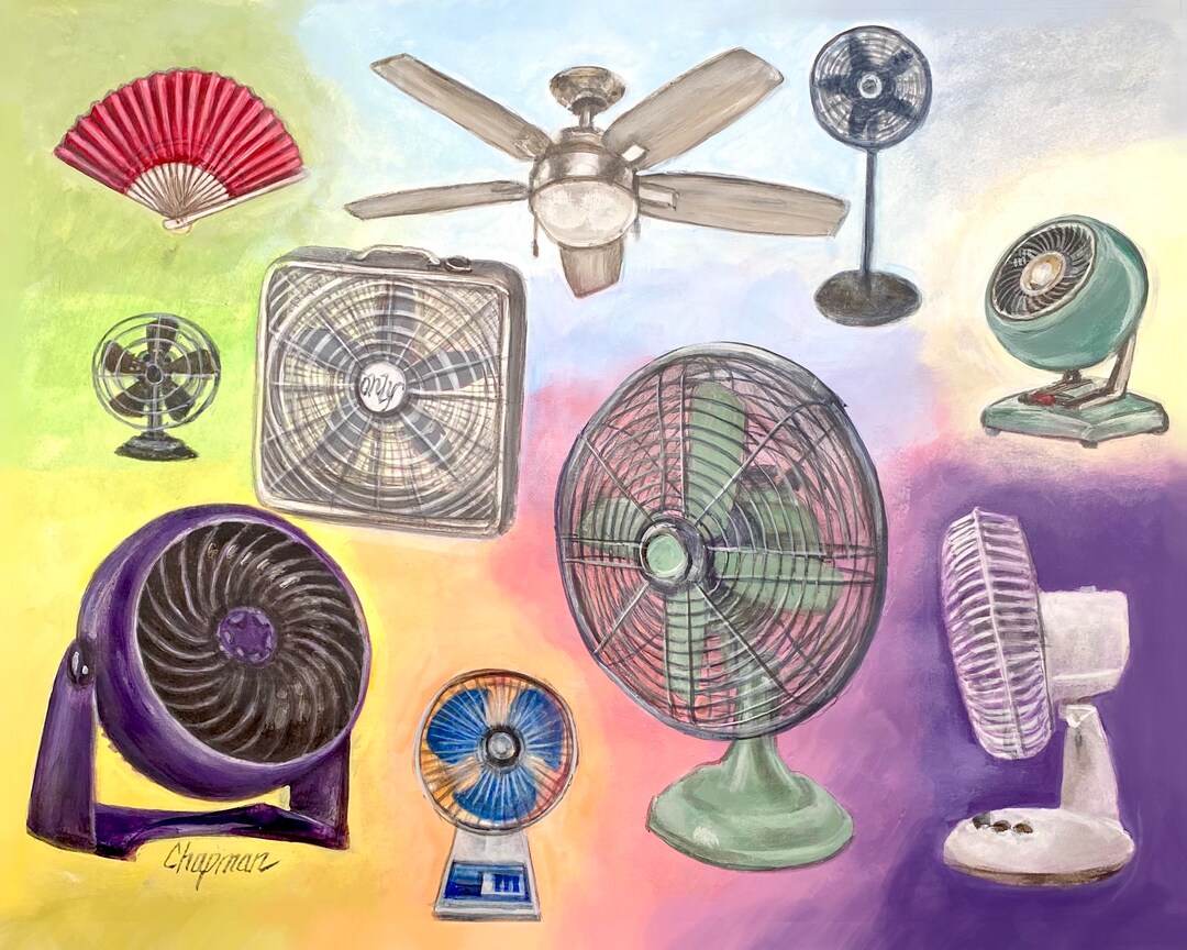 Only Fans. A Bunch of Fans I Painted. Nothing Else. Artist Signed Print ...