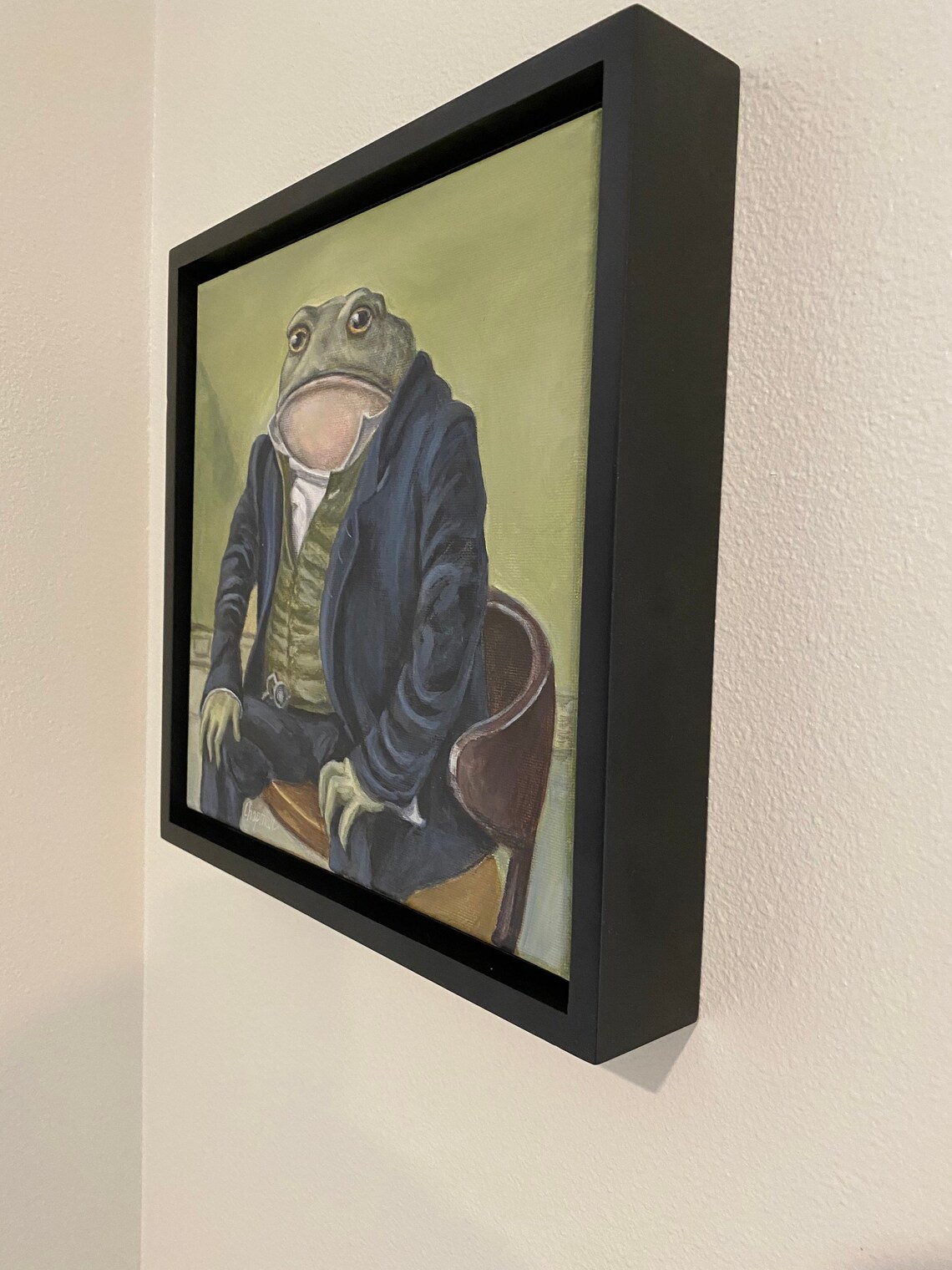 Sophisticated Frog Portrait 10 X 10 Framed Original Acrylic - Etsy