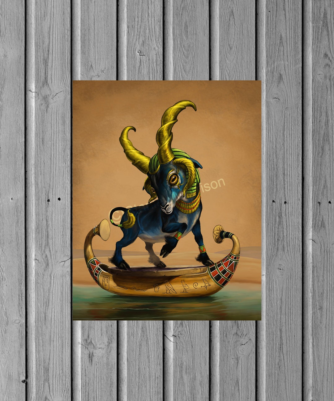 KHNUM EGYPTIAN GOD Print 4x6, 8.5x11, or 11x14, Egyptian Art, God of ...