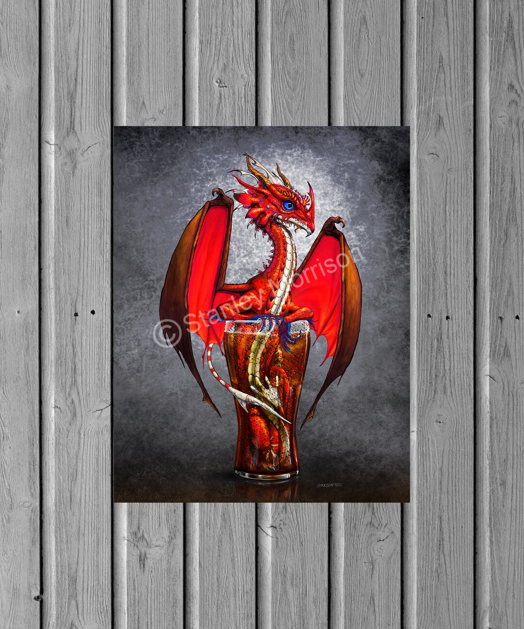 COLA DRAGON Print 4x6, 8.5x11, or 11x14, Dragon Art, Dragon Poster ...