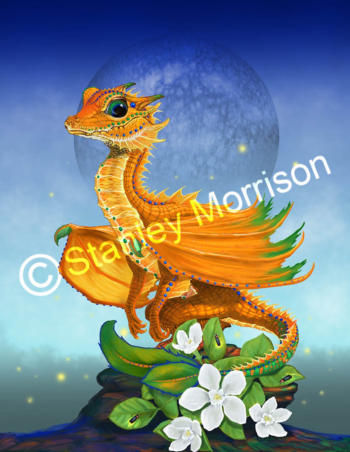ORANGE DRAGON Print 4x6 8.5x11 or 11x14 Dragon Art Dragon - Etsy