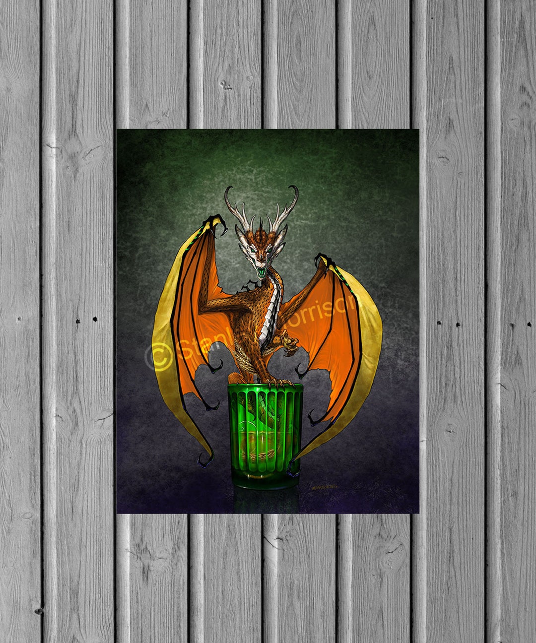 JAGER DRAGON Print 4x6, 8.5x11, or 11x14, Brown Dragon Art, Dragon ...