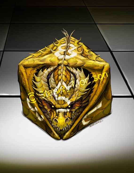 D8 DRAGON Gaming Dice Print 4x6 8.5x11 11x14 Game Room | Etsy