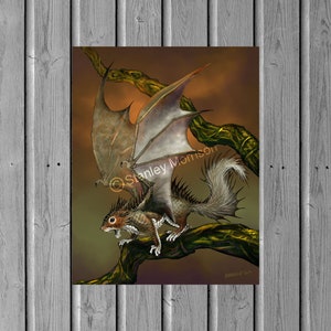 SQUIRREL DRAGON Print 4x6, 8.5x11, or 11x14, Dragon Art, Dragon Poster ...