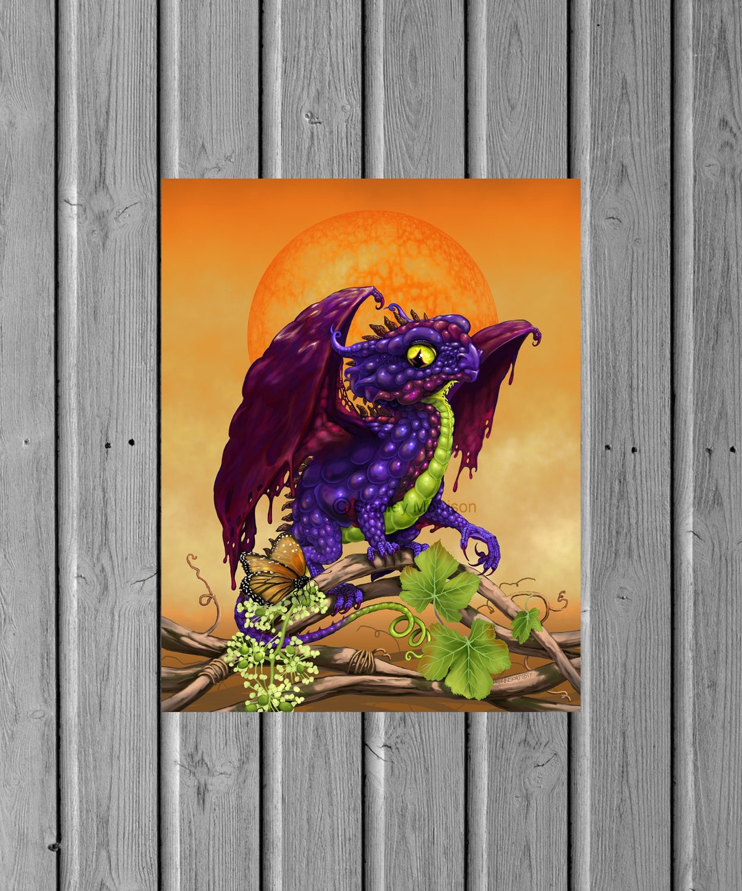 Grape Jelly Dragon Print 4x68.5x11 or 11x14 Dragon Art - Etsy Canada