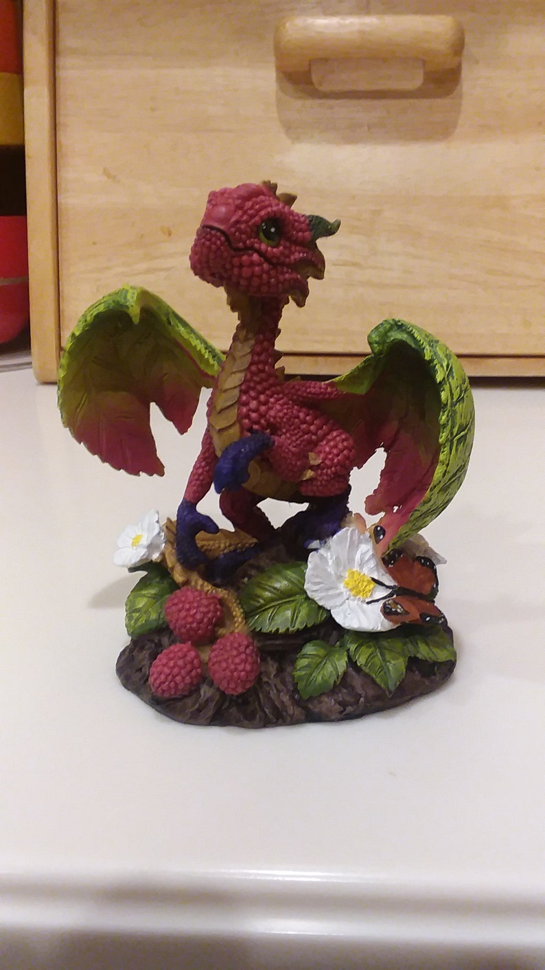 RASPBERRY DRAGON FIGURINE raspberry dragon red dragondragon | Etsy
