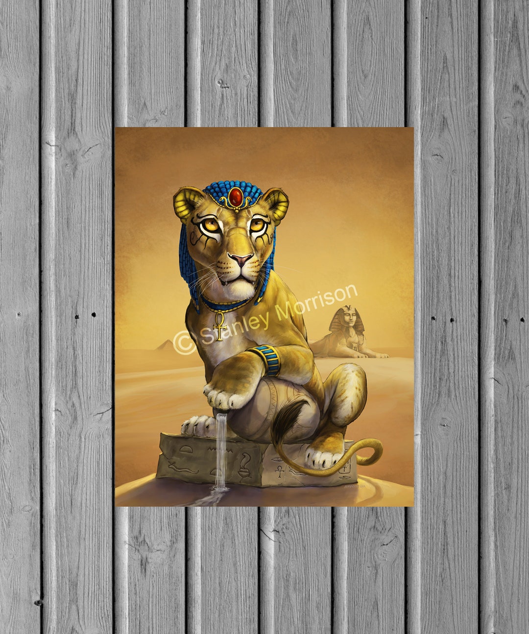 Tefnut Egyptian Lioness Goddess Art Print - Etsy