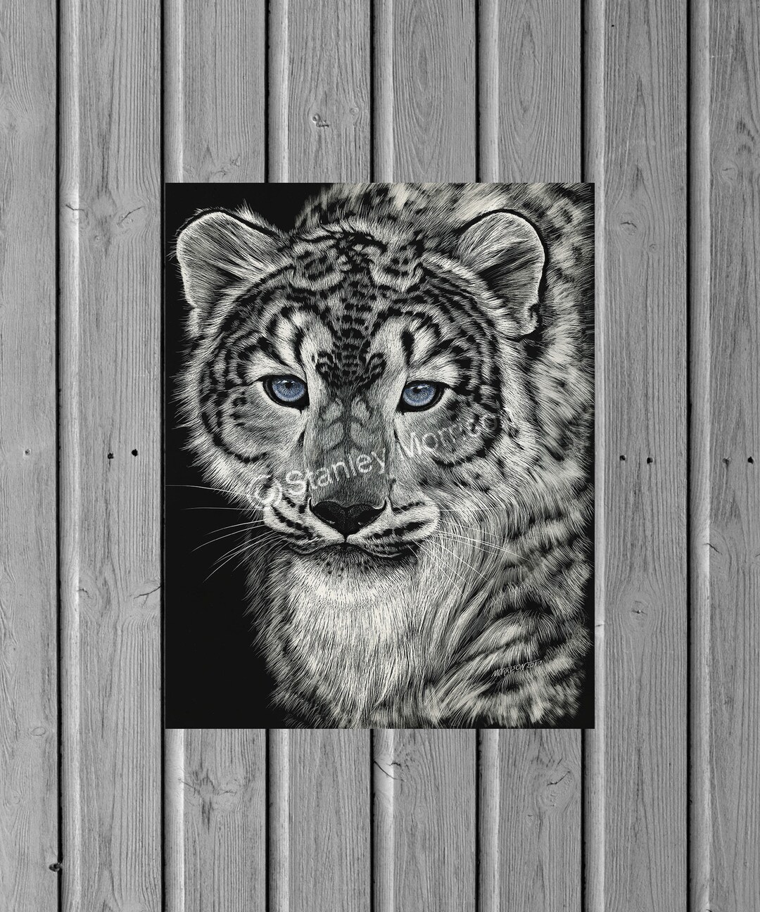 SNOW DRAGON LEOPARD Print 4x6, 8.5x11, or 11x14, Dragon Spirit ...