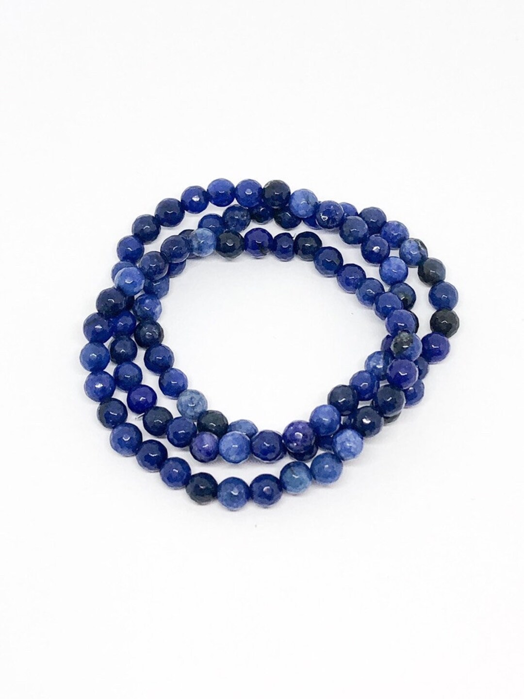 Blue Agate Bracelet Bead. Man Bracelet. Gift for Him. Blue - Etsy