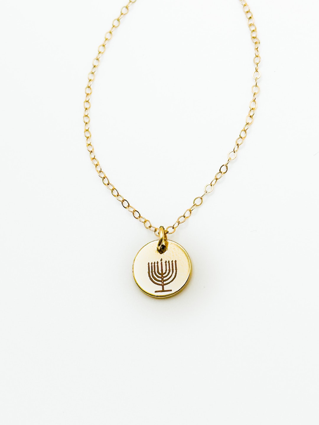 Menorah Necklace Gold Hanukkah Necklace Daughter Menorah Jewelry Bat ...