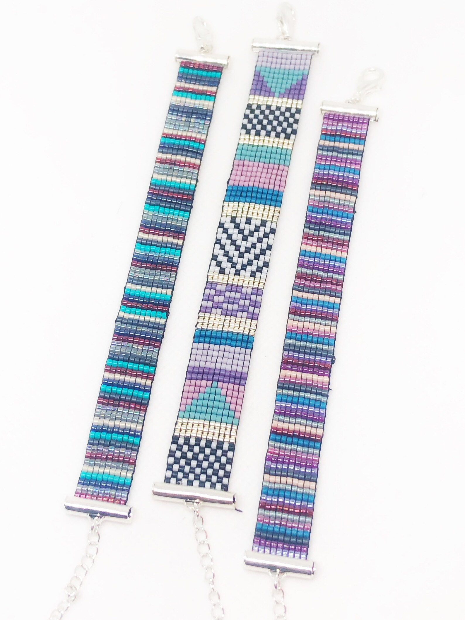 Bead Loom Bracelet. Colorful Cuff Bracelet. Bead Woven Bracelet for Mom ...