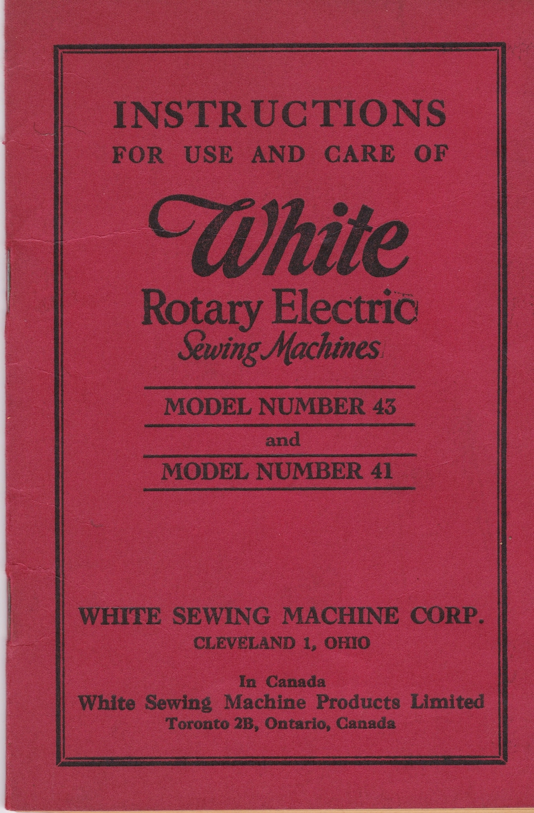 Vintage Manual PDF Download - Rotary White Electric Sewing Machine ...